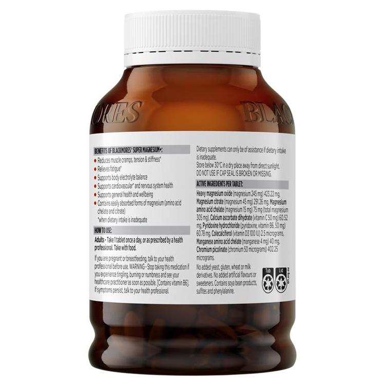 Buy Blackmores Super Magnesium Plus 300 Tablets Exclusive Size online ...