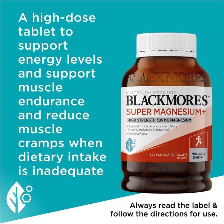 Buy Blackmores Super Magnesium Plus 300 Tablets Exclusive Size online ...