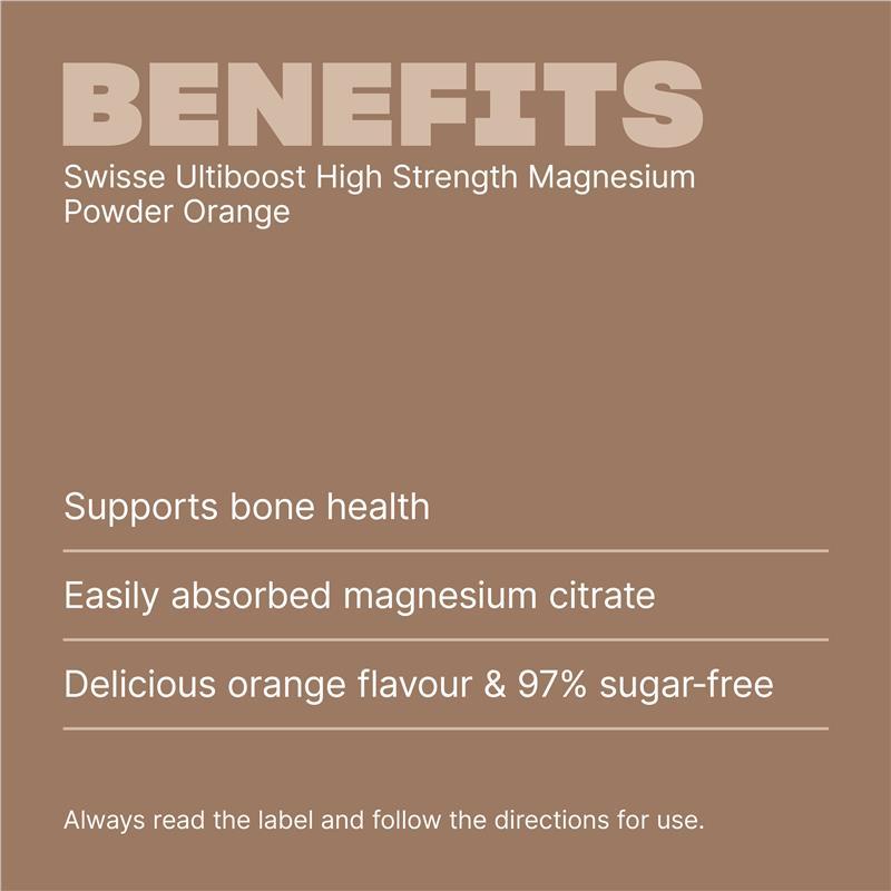 Buy Swisse Ultiboost High Strength Magnesium Powder Orange 360g online ...