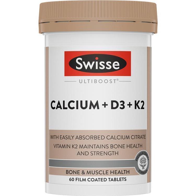 Buy Swisse Ultiboost Calcium + D3 + K2 60 Tablets online at Chemist ...