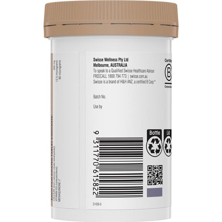 Buy Swisse Ultiboost Calcium + D3 + K2 60 Tablets online at Chemist ...