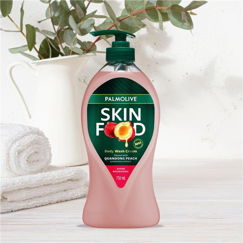 Buy Palmolive Skin Food Body Wash Cream Quandong Peach 750ml online at ...