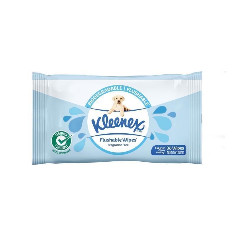Buy Kleenex Flushable Wipes Fragrance Free 36 Wipes online at Chemist ...