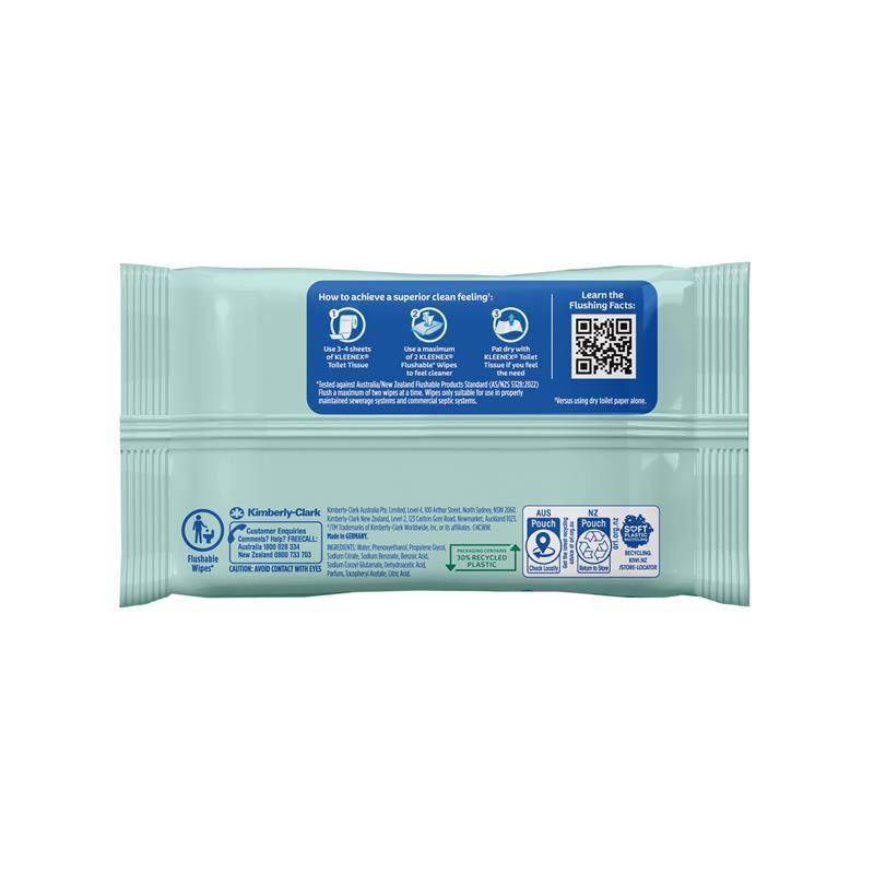 Buy Kleenex Flushable Wipes Cotton Fresh 36 Wipes online at Chemist ...