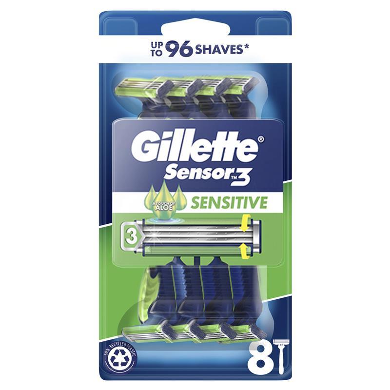 Buy Gillette Sensor 3 Sensitive Disposables 8pk online at Chemist Warehouse