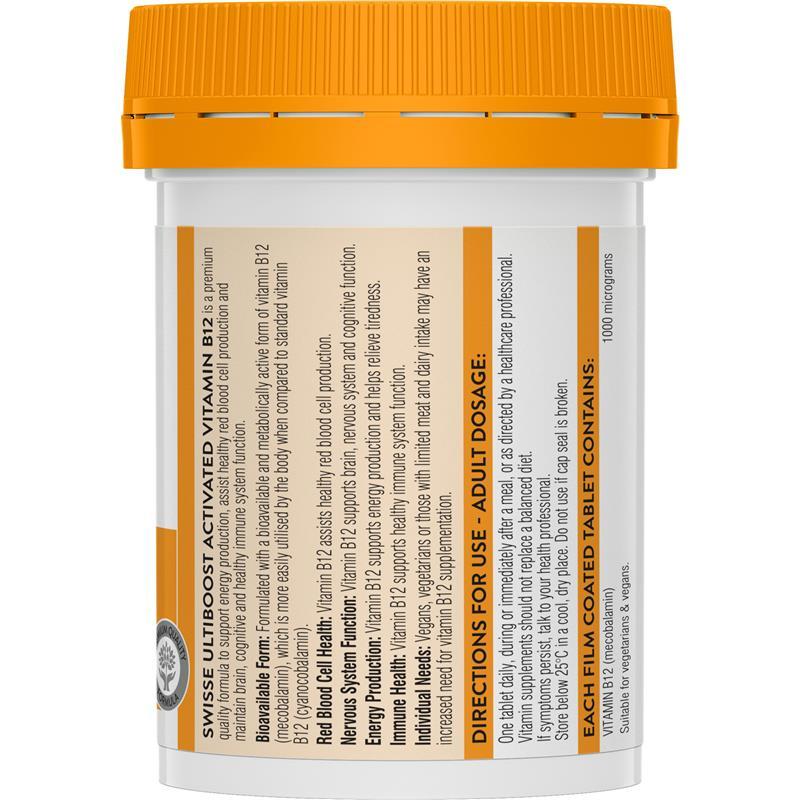 Buy Swisse Ultiboost Activated Vitamin B12 (1000mcg) 60 Tablets online ...