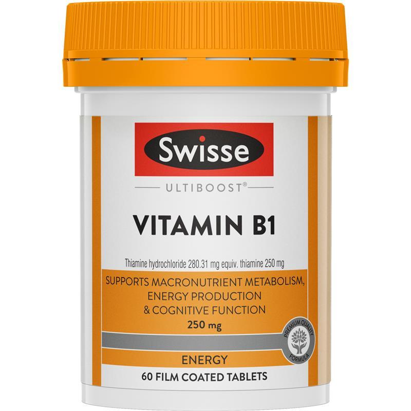 Buy Swisse Ultiboost Vitamin B1 250mg 60 Tablets online at Chemist ...