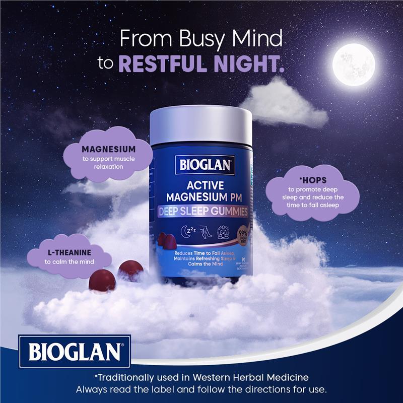 Buy Bioglan Active Magnesium PM Deep Sleep Gummies 90 Pack online at ...