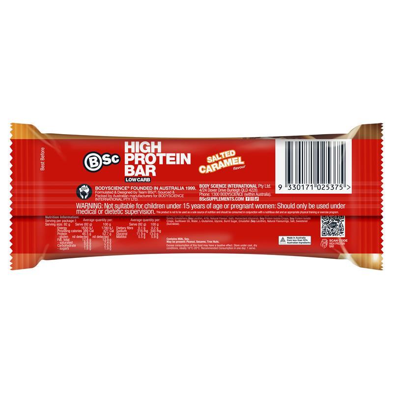 Buy BSc High Protein Bar Salted Caramel 92g online at Chemist Warehouse