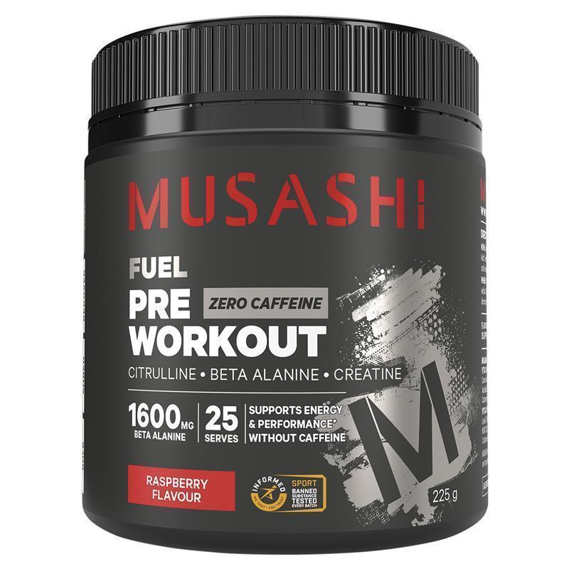 Buy Musashi Pre Workout Zero Caffeine Red Raspberry 225g online at ...