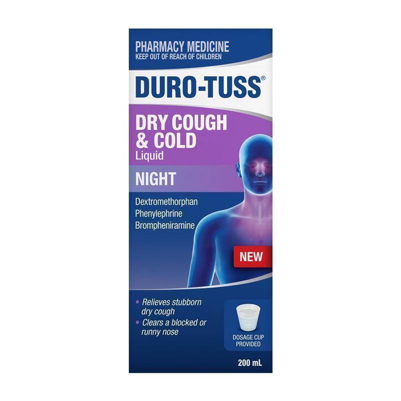 Buy Durotuss Dry Cough & Cold Liquid Night 200ml online at Chemist ...