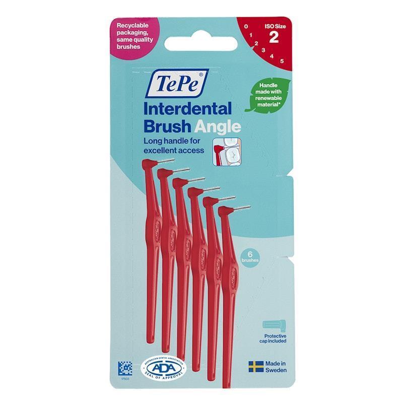 Buy TePe® Interdental Brushes - Angle™ Red-Size 2 online at Chemist ...
