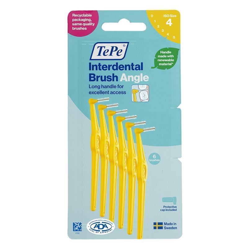 Buy TePe® Interdental Brushes - Angle™ Yellow-Size 4 online at Chemist ...