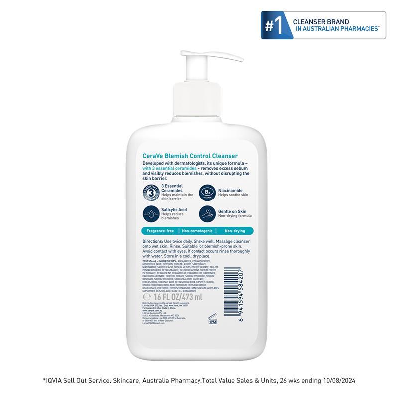 Buy CeraVe Blemish Control Cleanser 473ml online at Chemist Warehouse