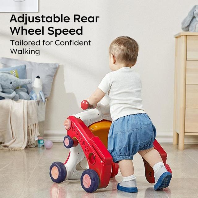 Buy Babycare Multi-function Adjustable Speed Baby Walker Red online at ...