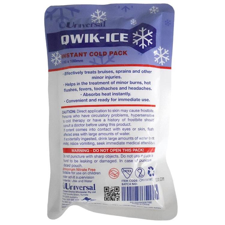 Buy Qwik-Ice Instant Cold Pack 18 x 11cm 1Piece online at Chemist Warehouse