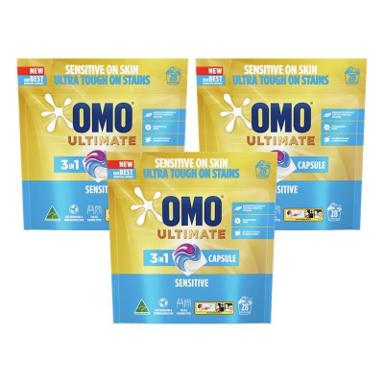 Buy OMO 28Pk Ultimate Laundry Detergent Capsules 3 In 1 Sensitive 3 ...