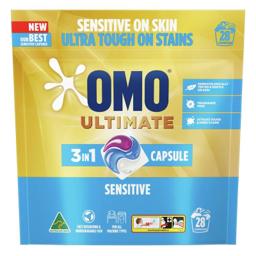 Buy OMO 28Pk Ultimate Laundry Detergent Capsules 3 In 1 Sensitive 3 ...