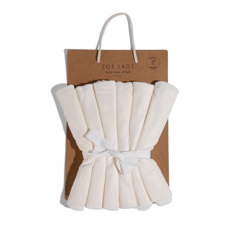 Buy Zoe Sage Baby Wash Cloths Bamboo White 6Pack online at Chemist ...