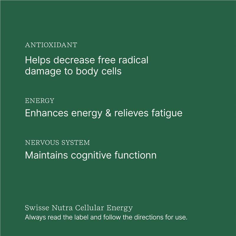 Buy Swisse Nutra Cellular Energy 60 Tablets online at Chemist Warehouse