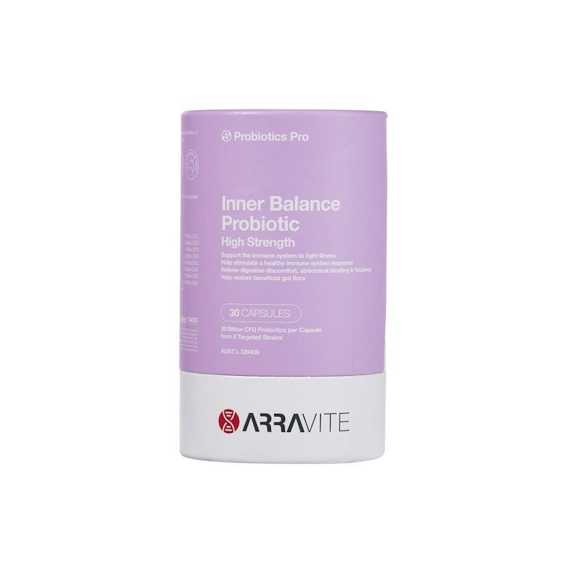 Buy ARRAVITE Inner Balance Probiotics High Strength 30 Capsules online ...