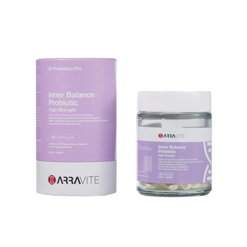 Buy ARRAVITE Inner Balance Probiotics High Strength 30 Capsules online ...