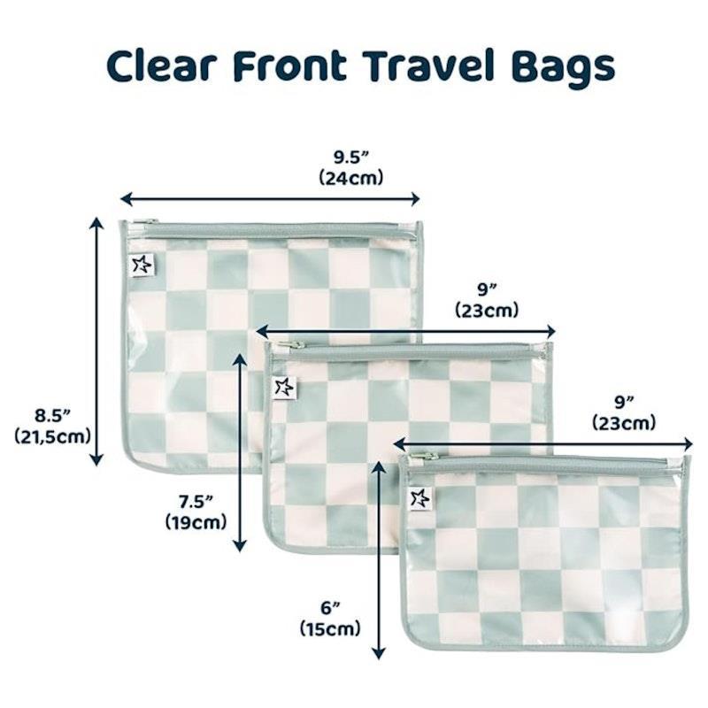Buy Tiny Twinkle - Clear Travel Bags - 3 Pack Sets Sage Checkers online ...