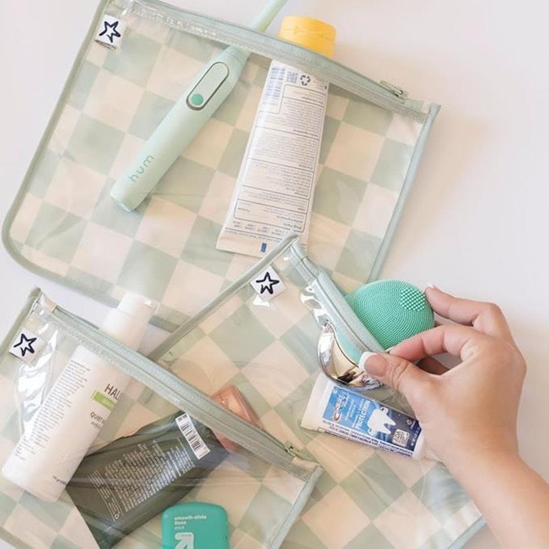 Buy Tiny Twinkle - Clear Travel Bags - 3 Pack Sets Sage Checkers online ...