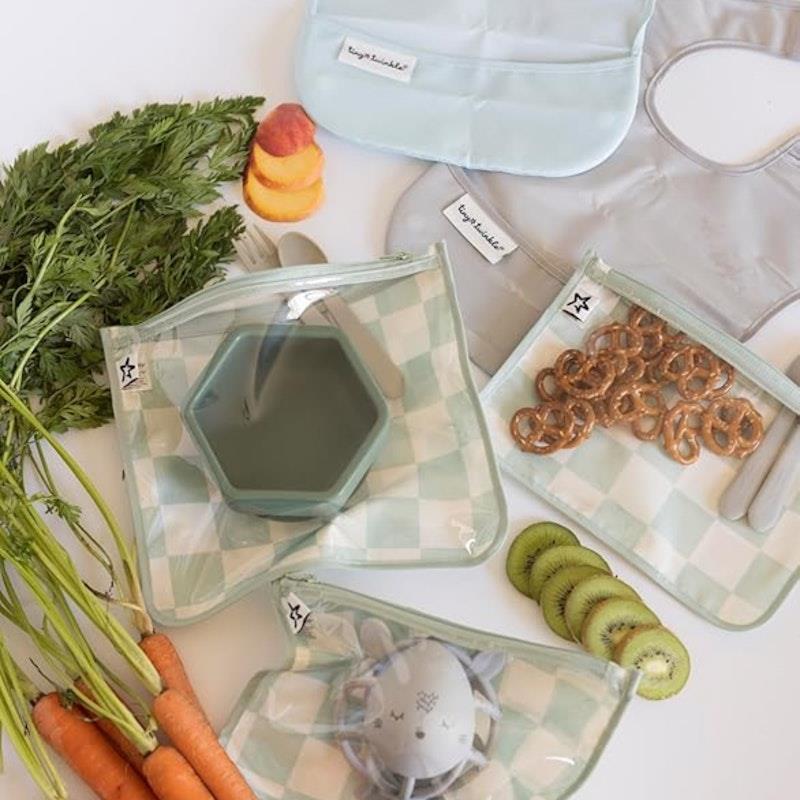 Buy Tiny Twinkle - Clear Travel Bags - 3 Pack Sets Sage Checkers online ...