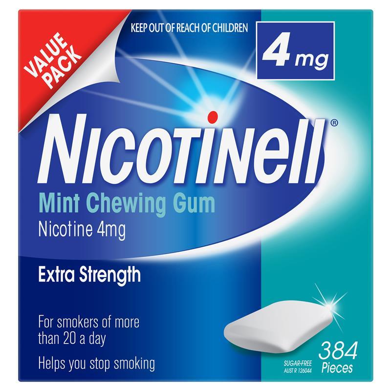 Buy Nicotinell Chewing Gum 4mg Mint 384 Exclusive Size online at ...