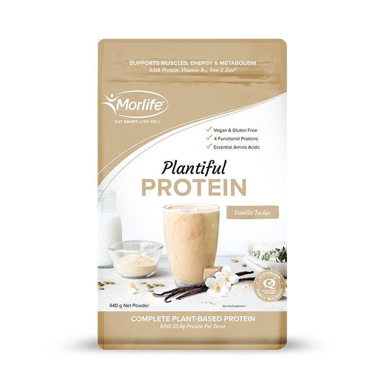 Buy Morlife Plantiful Protein - Vanilla Fudge 440g online at Chemist ...