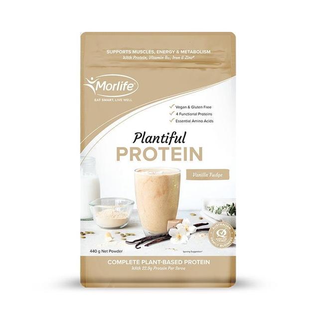 Buy Morlife Plantiful Protein - Vanilla Fudge 440g online at Chemist ...