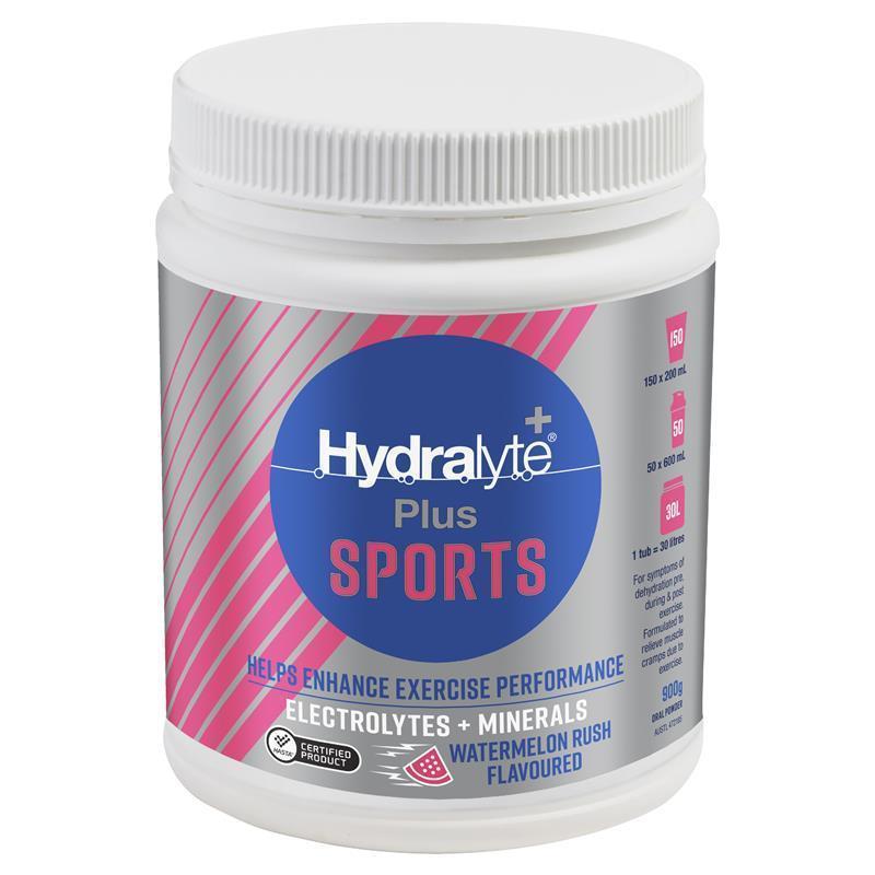 Buy Hydralyte Plus Sports Watermelon Rush Flavoured Powder 900g online ...