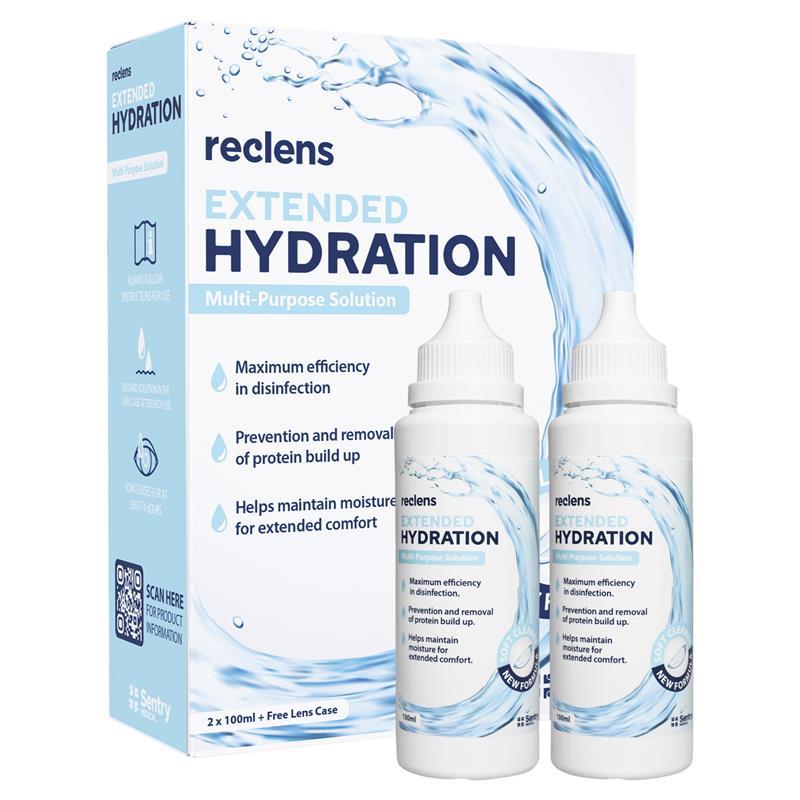 Buy Reclens Extended Hydration Multipurpose Solution 2 x 100ml online ...