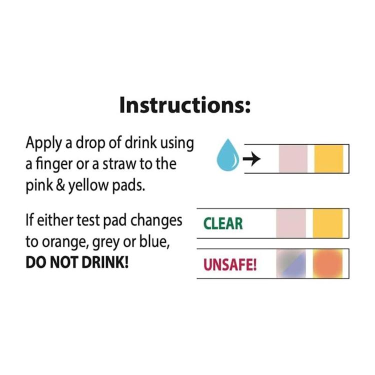 Buy CYD® Safer Sips Drink Spike Detection Strips Wristband 2 Strips 1 ...