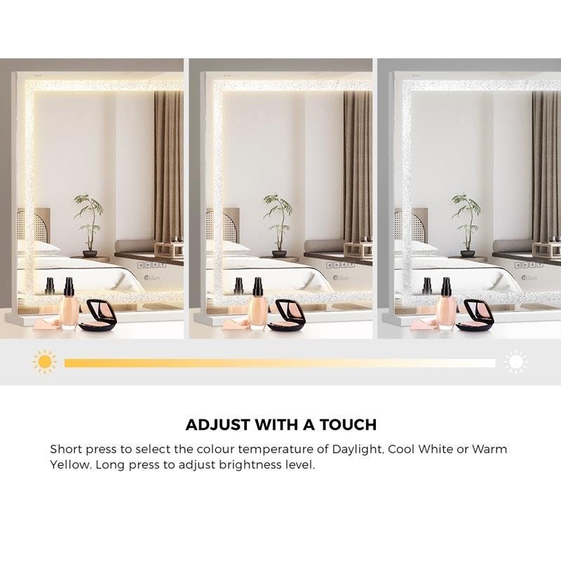 Buy Oikiture Bluetooth Hollywood LED Makeup Mirror 80x62cm Crystal ...