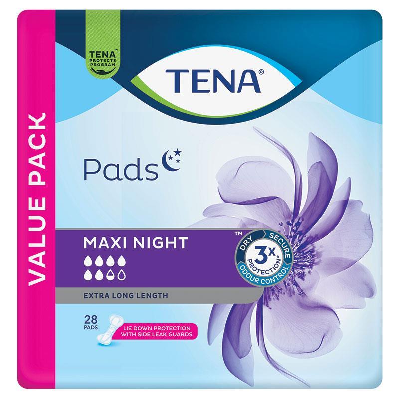 Buy Tena Pad Maxi Night Extra Long 28 Pack online at Chemist Warehouse