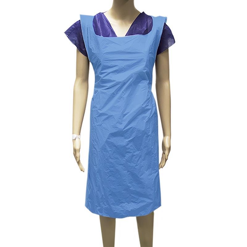 Buy Livingstone Disposable Aprons Bib Type HDPE 71 x 117cm Blue 100 ...