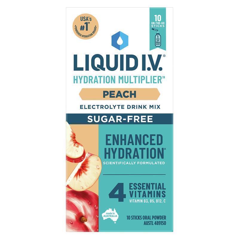Buy Liquid IV Hydration Sugar Free Peach 10 Sachets online at Chemist ...
