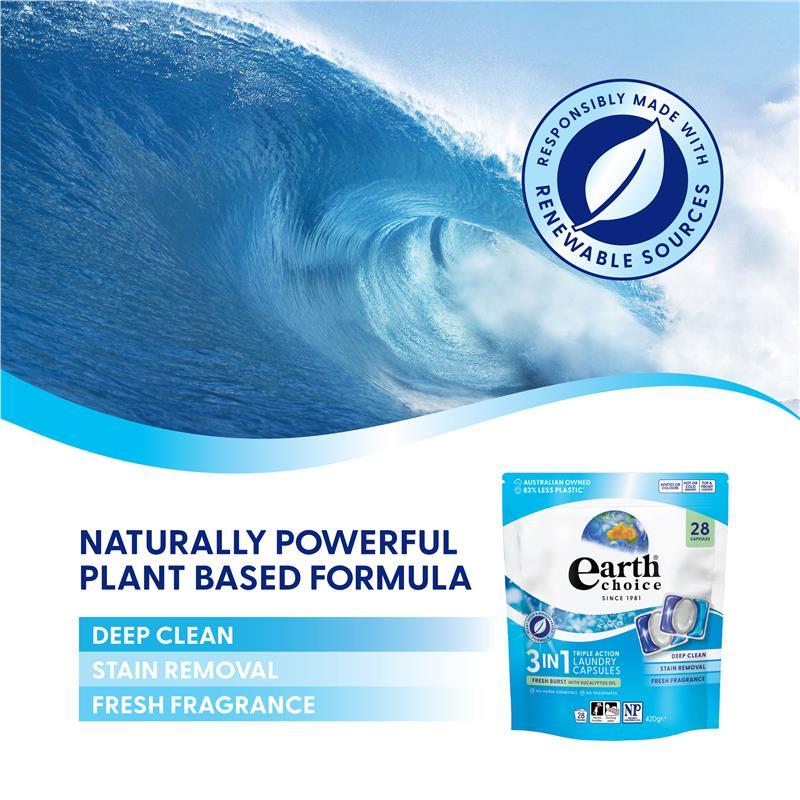 Buy Earth Choice Laundry Capsules Eucalyptus 28 Pack online at Chemist ...