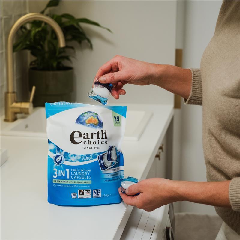 Buy Earth Choice Laundry Capsules Eucalyptus 28 Pack online at Chemist ...