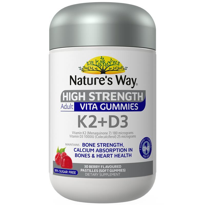 Buy Nature's Way Adult Vita Gummies High Strength K2+D3 30 Gummies ...