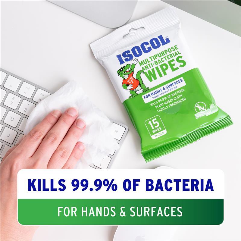 Buy Isocol Hand & Surface Wipes 15 Pack online at Chemist Warehouse