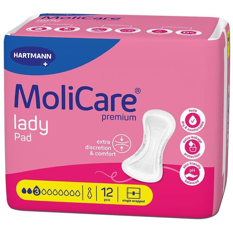 Buy MoliCare Premium Lady Pad 3 Drops Pads 12 Pack online at Chemist ...
