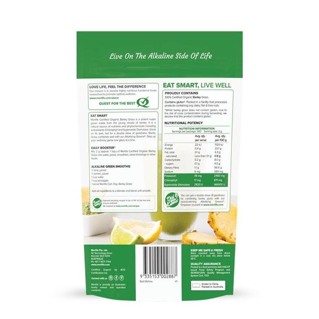Buy Morlife Barley Grass Certified Organic 700g online at Chemist Warehouse