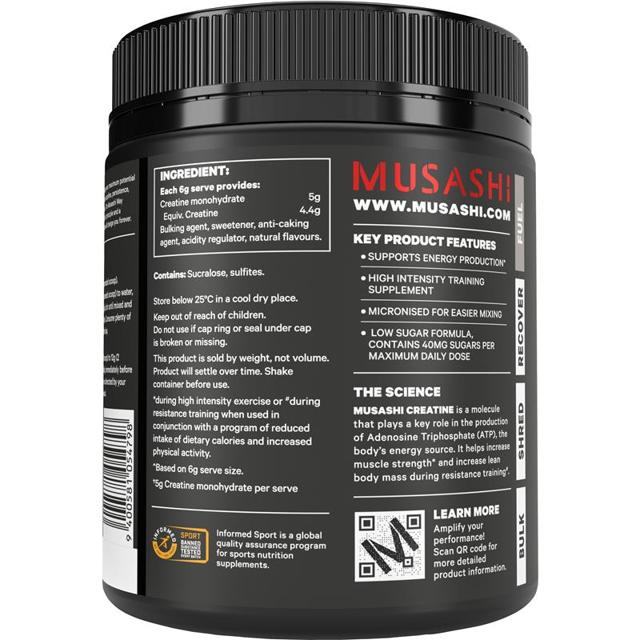 Buy Musashi Creatine Monohydrate Berry Flavour 420g online at Chemist ...