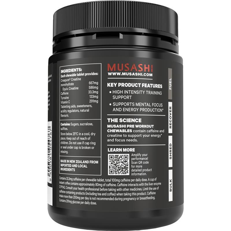 Buy Musashi Pre Workout Chewables Fruit Crush Flavour 60 Tablets online ...
