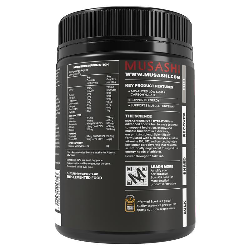 Buy Musashi Energy + Hydration Watermelon Flavour 450g online at ...
