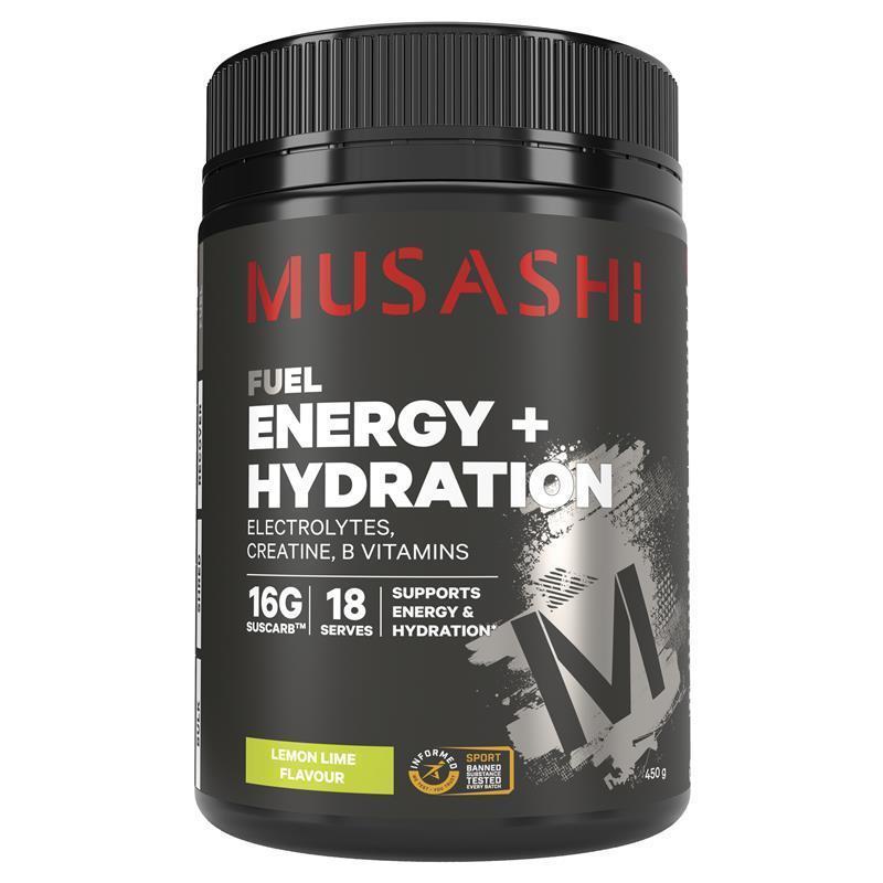 Buy Musashi Energy + Hydration Lemonlime Flavour 450g online at Chemist ...