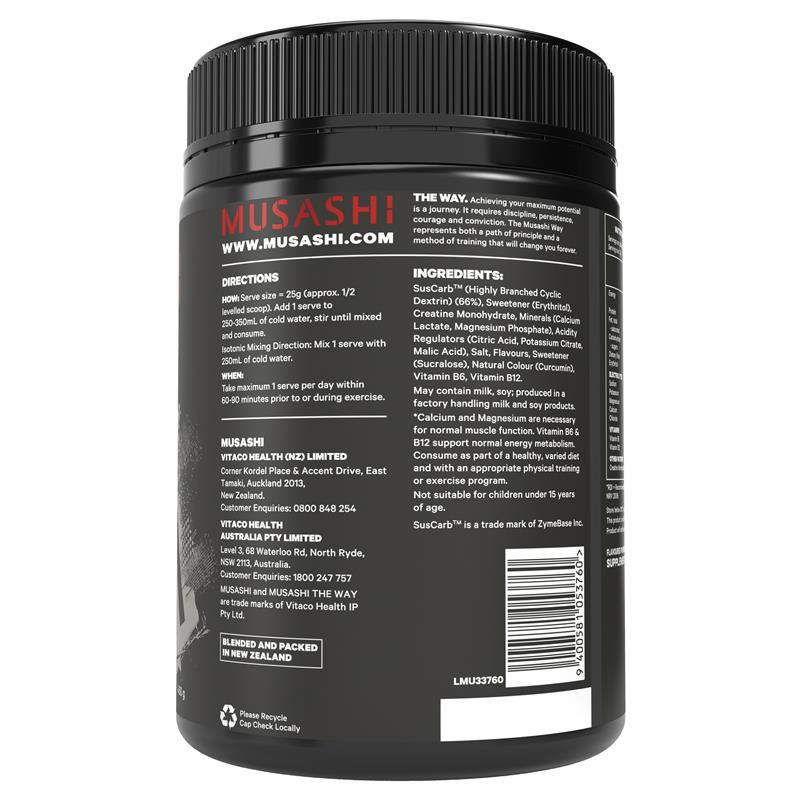 Buy Musashi Energy + Hydration Lemonlime Flavour 450g online at Chemist ...